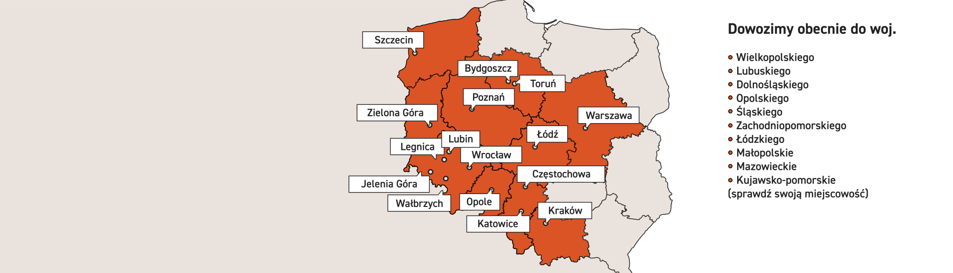 Dokąd dowozimy? - Strefa dostaw w TimCatering